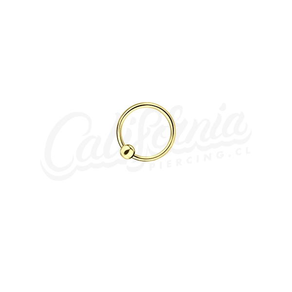 Argolla piercing bolita oro 8mm - California Piercing