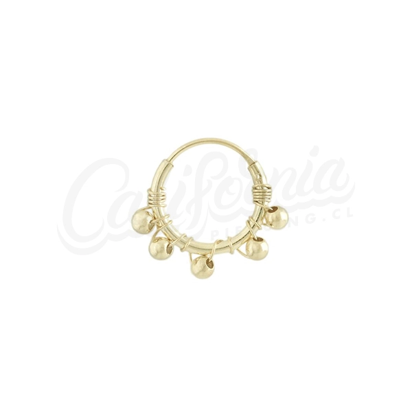 Argolla piercing especial balls oro 10mm - California Piercing