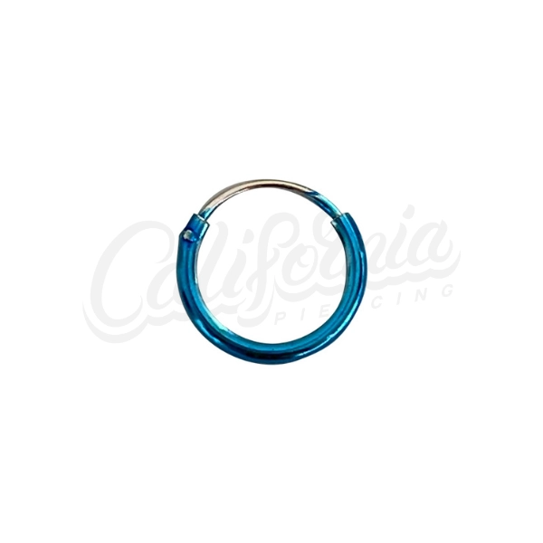 Argolla piercing lisa azul 10mm - California Piercing